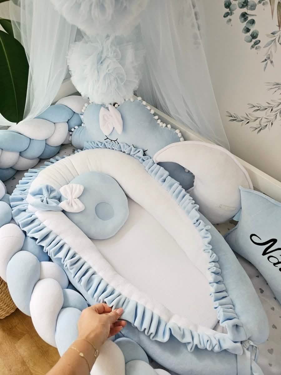 Baby boy bedding crib set. Blue crib bumpers. – KariStudio
