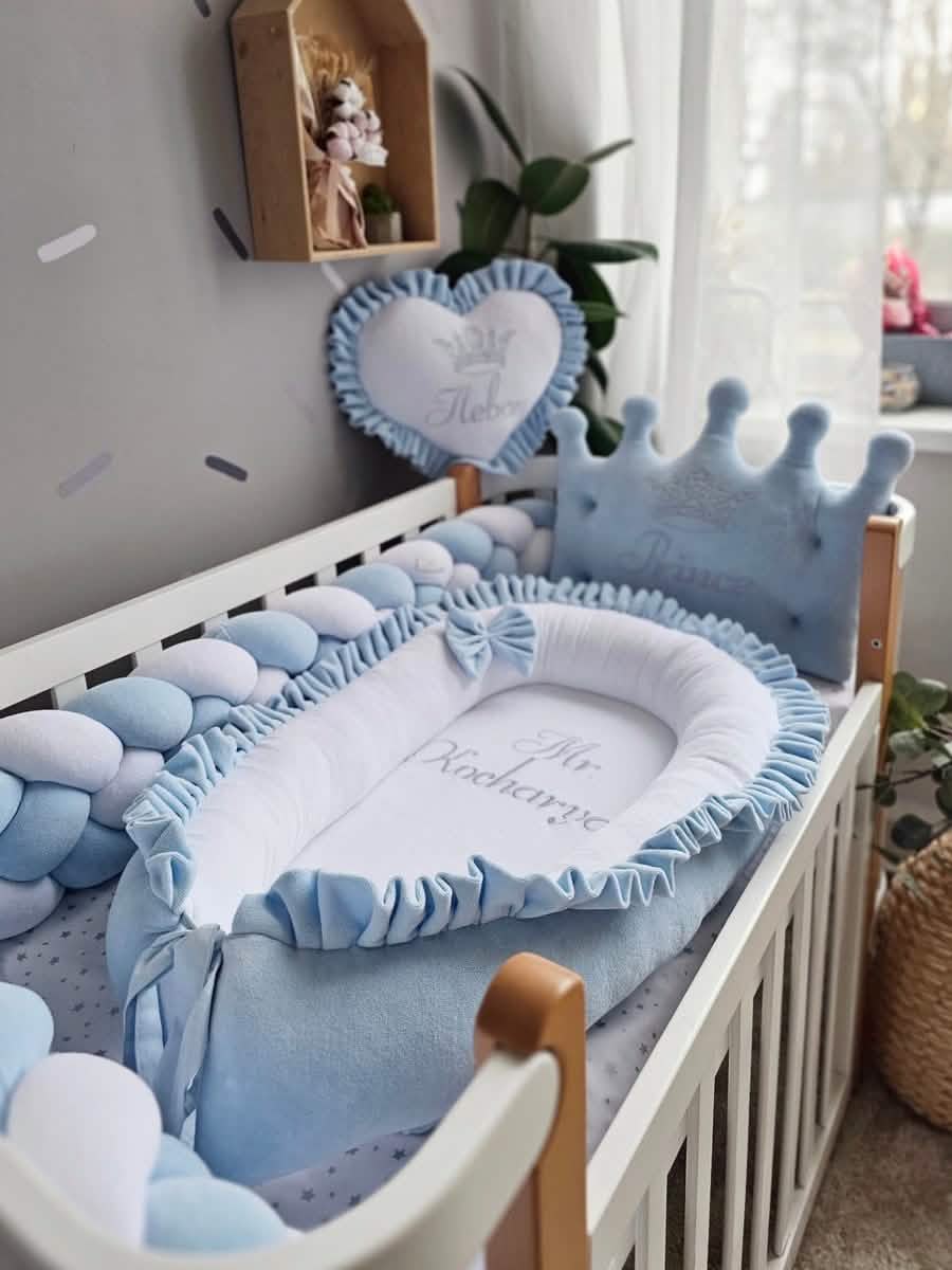Baby nest with baby name blue – KariStudio