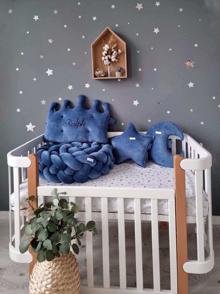 Baby boy crib bedding set navy – KariStudio