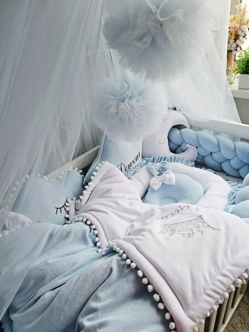 Blue Baby Boy Bedding Set - Cloud, Star & Moon | KariStudio