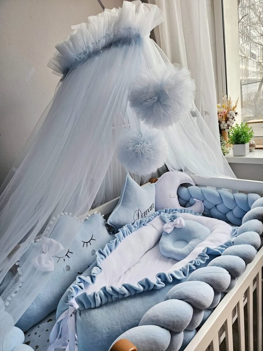 Blue baby bedding crib set for boy