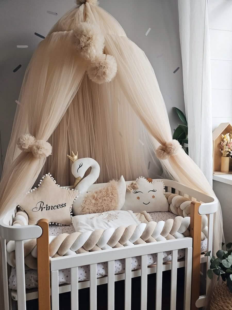 Beige Creamy Baby Bedding Set - Princess Swan, Star & Cloud | KariStudio