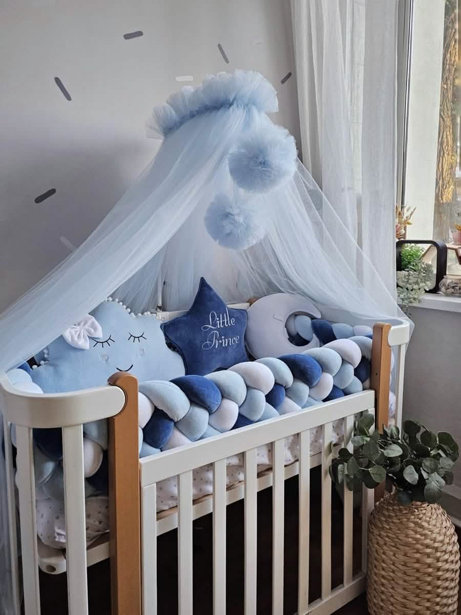 Baby boy bedding crib set. Blue navi crib bumpers. – KariStudio