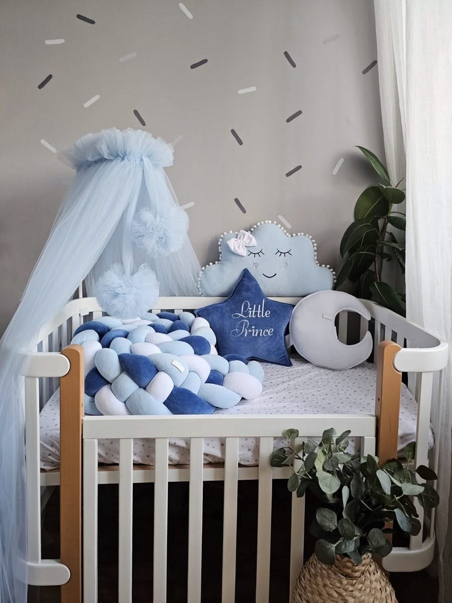 Baby boy bedding crib set. Blue navi crib bumpers. – KariStudio