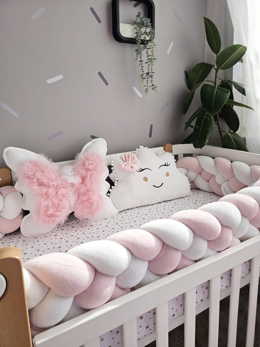 Cozy baby crib bedding set for girl light pink – KariStudio