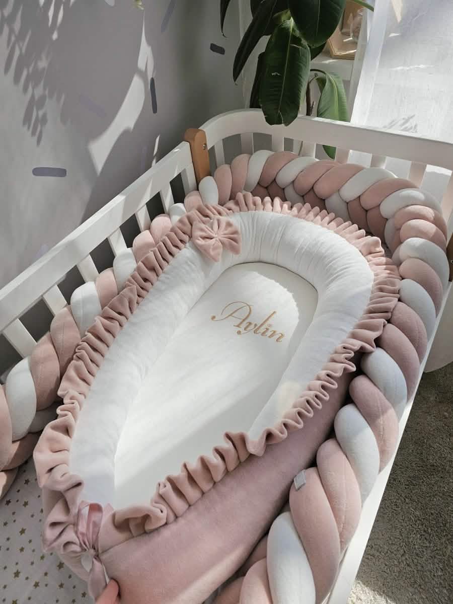 Baby nest with baby name blue – KariStudio