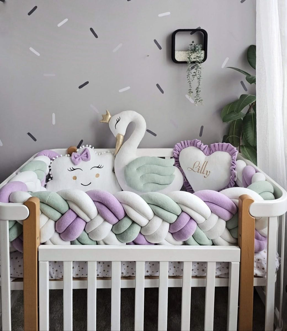 Luxury crib bumper set with braided crib bumper – KariStudio