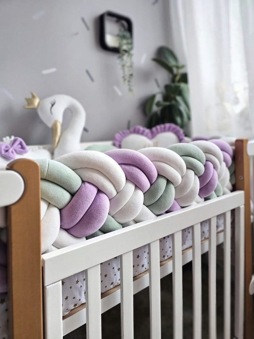 Luxury crib bumper set with braided crib bumper – KariStudio