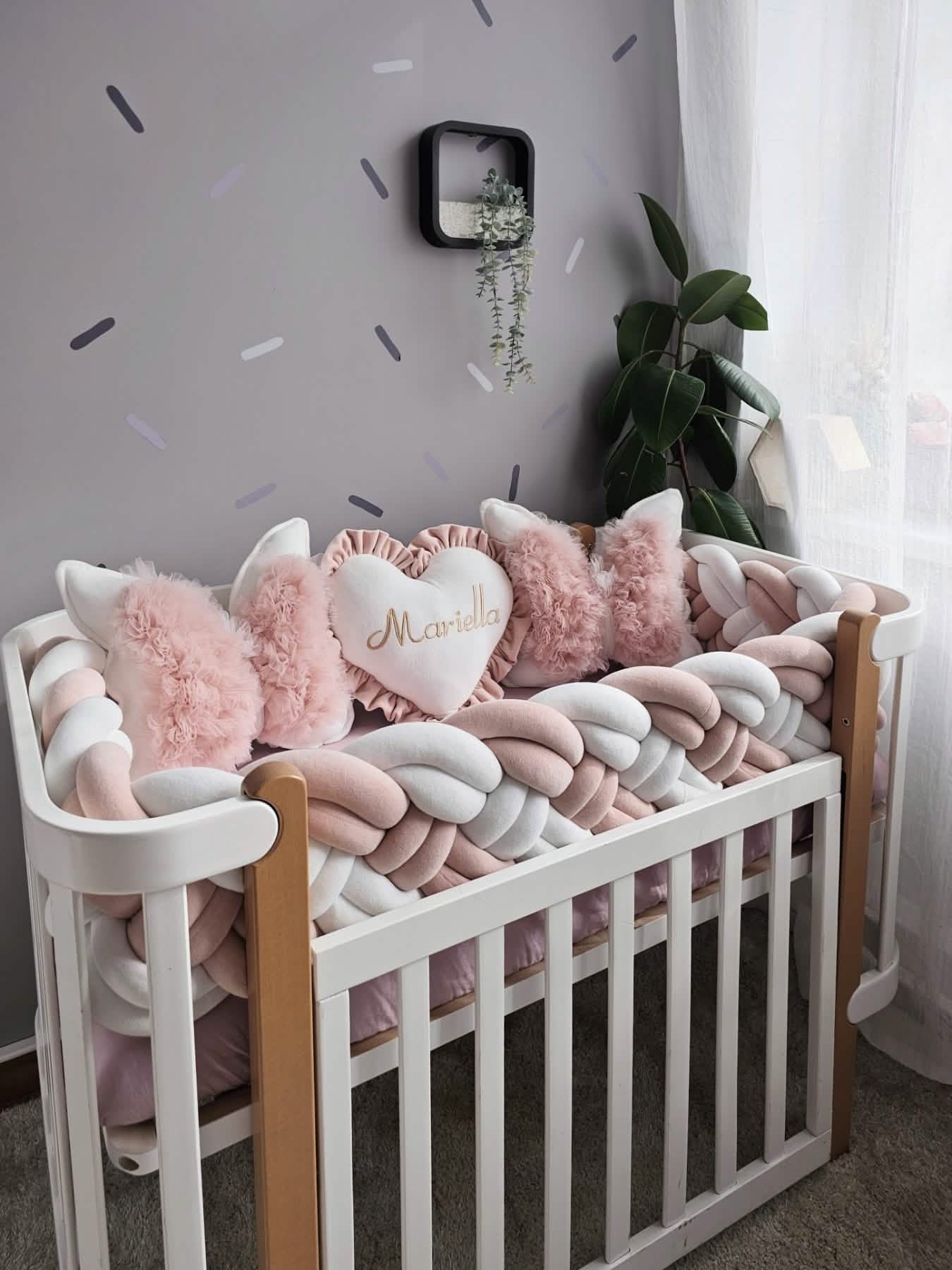 Handmade Blush Baby Nursery Bedding Set for Girls | KariStudio