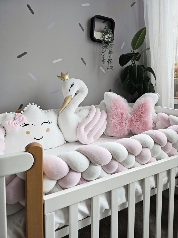 Baby girl crib bedding set light pink – KariStudio