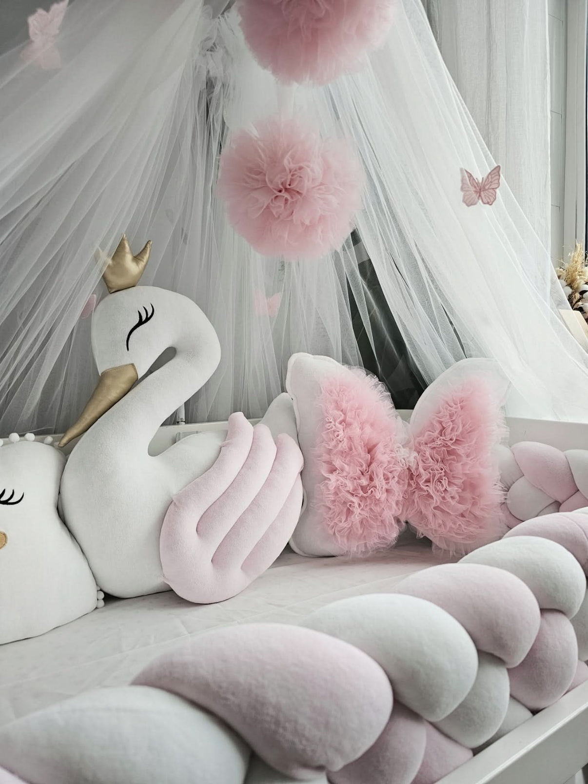 Baby girl crib bedding set light pink – KariStudio