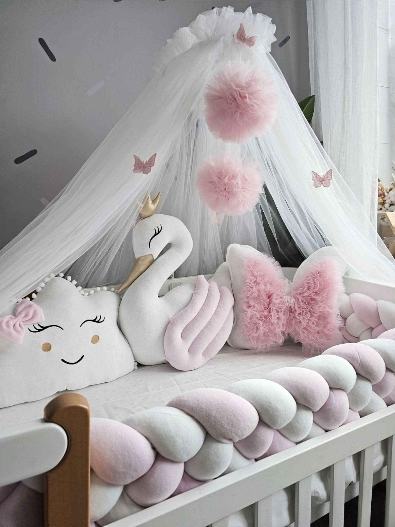Baby girl crib bedding set light pink – KariStudio