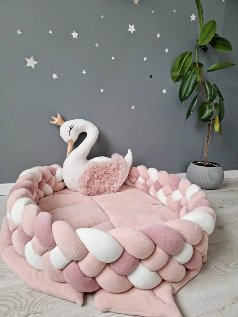 Princess Pillow swan Light blush, side crib pillow