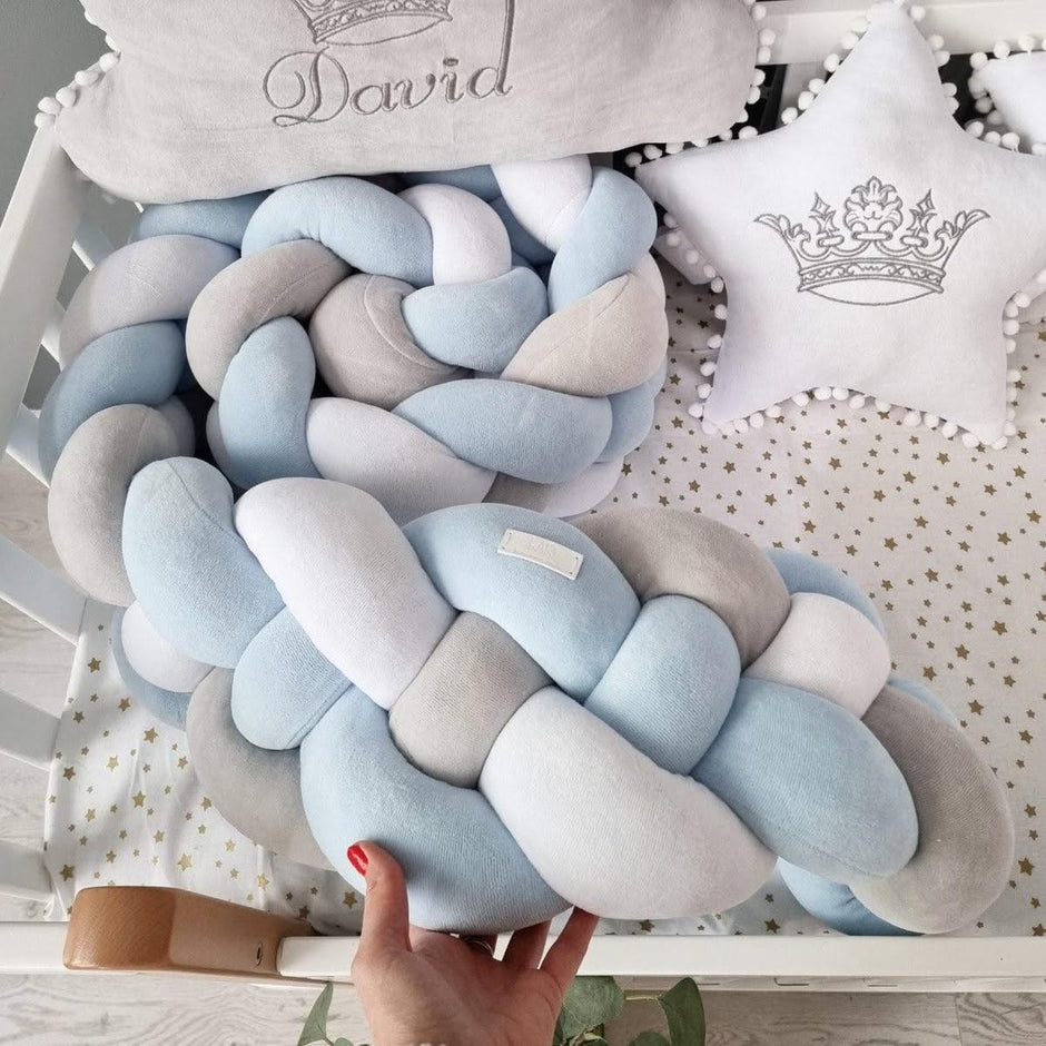 Braided Crib Bumpers - Handmade Safe and Cozy Baby Bedding