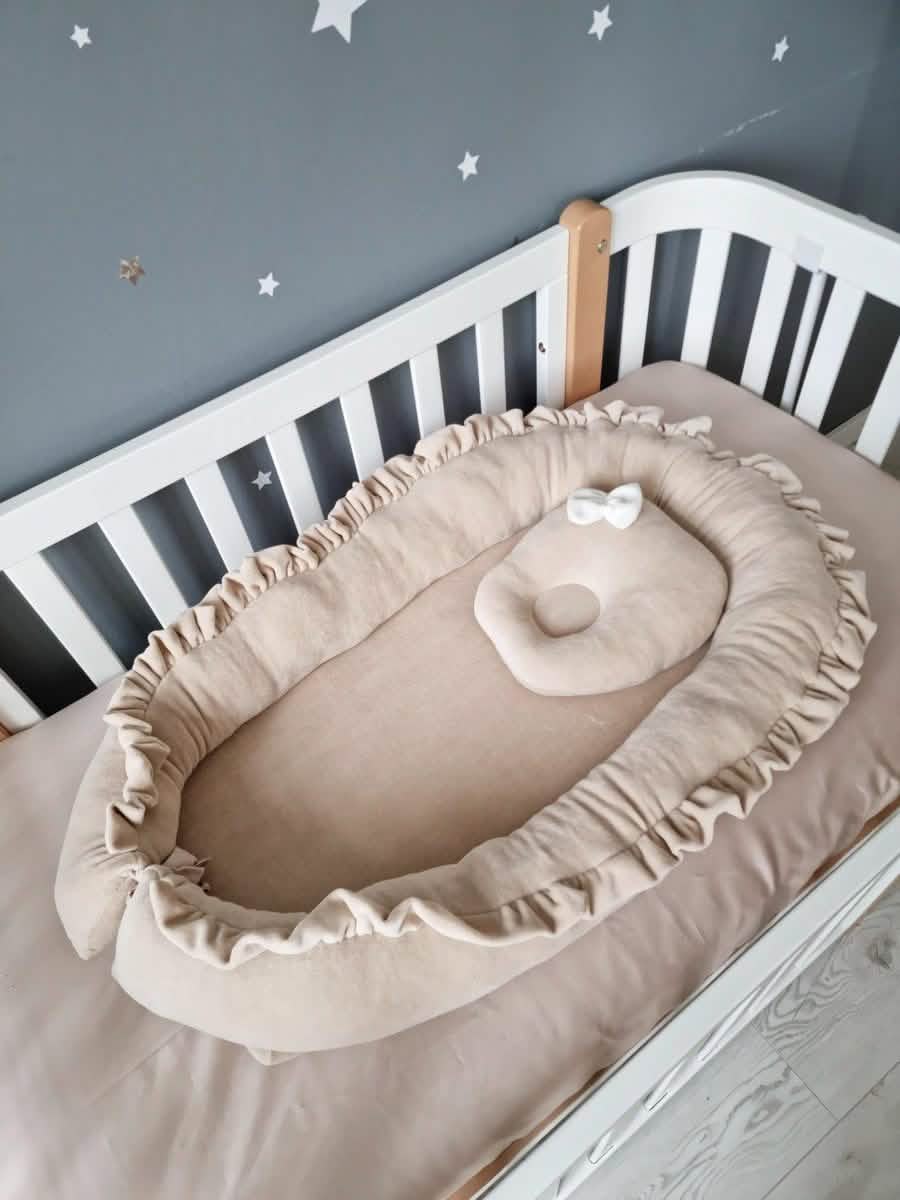 Personalized cot bumper set beige – KariStudio